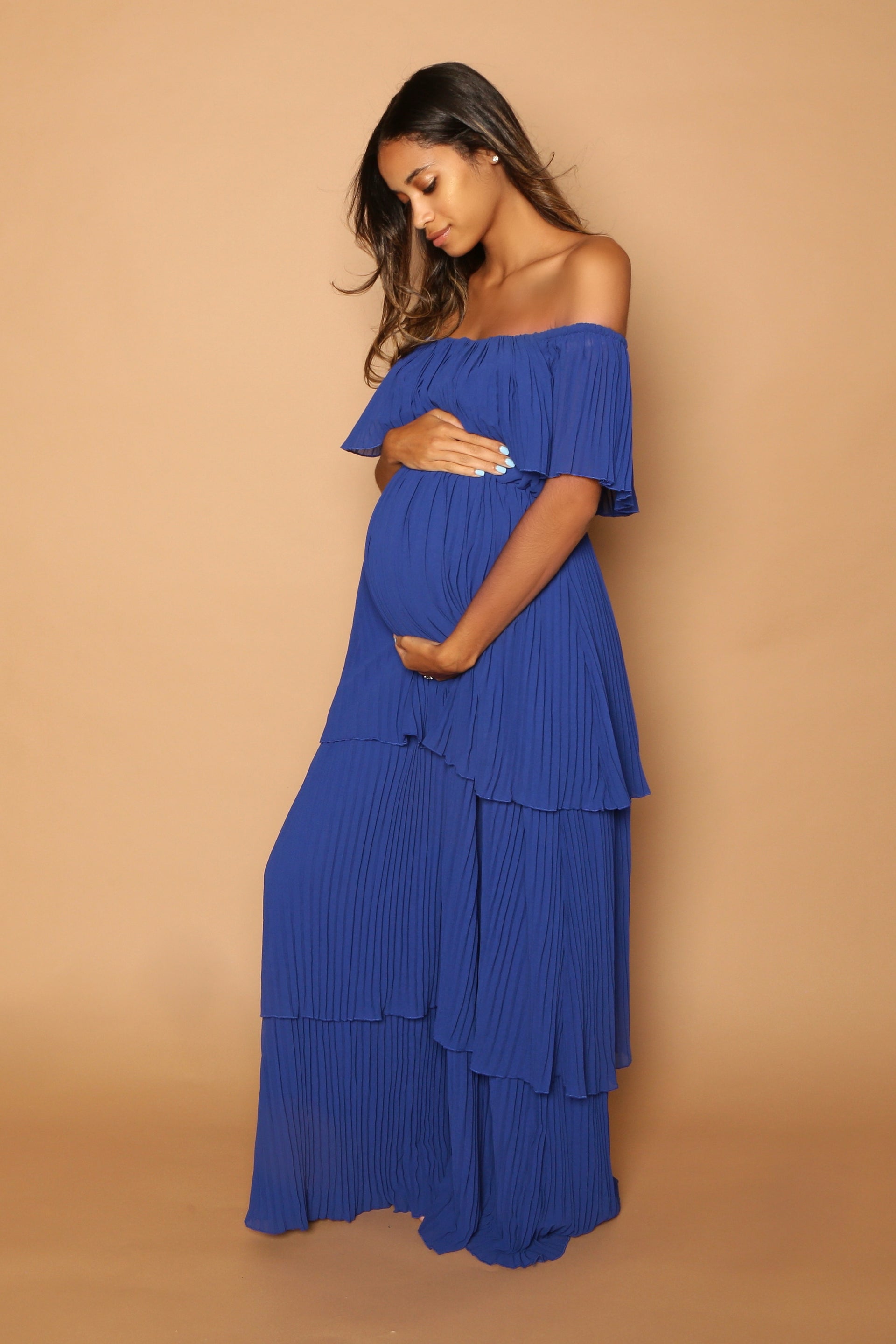 Lala Layered Maternity Gown - Upto 3XL – Chic Bump Club