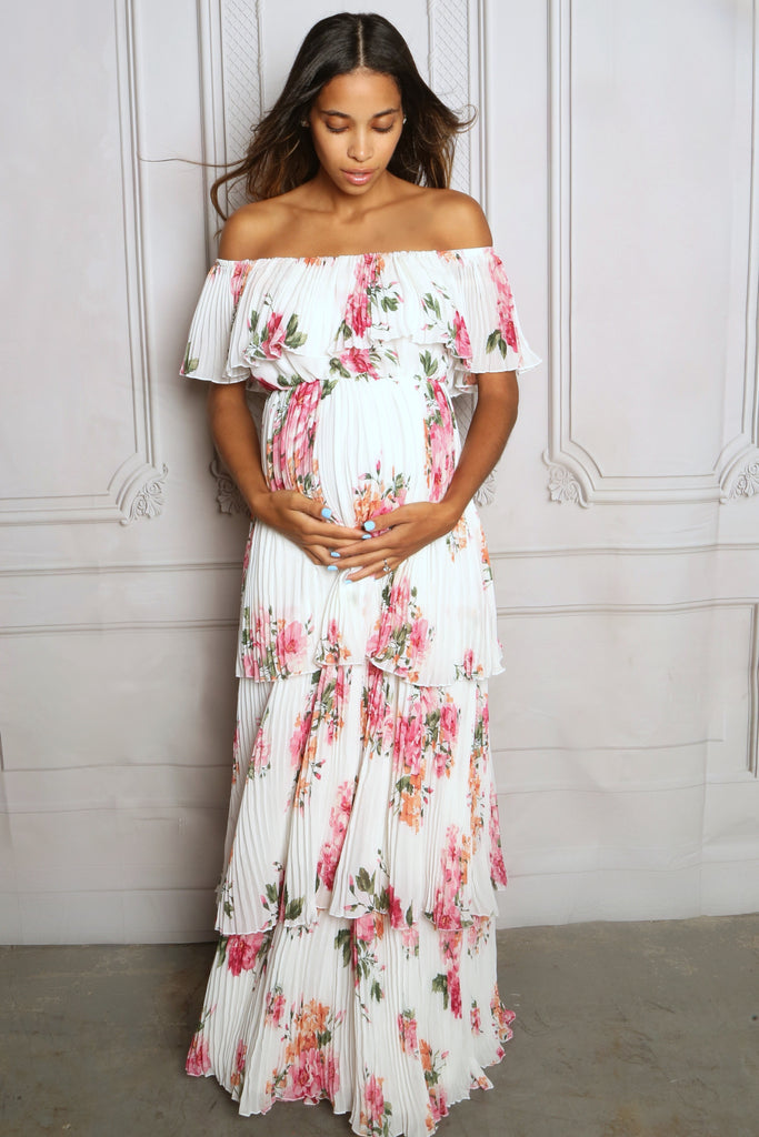 Lala Layered Maternity Gown - Upto 3XL – Chic Bump Club